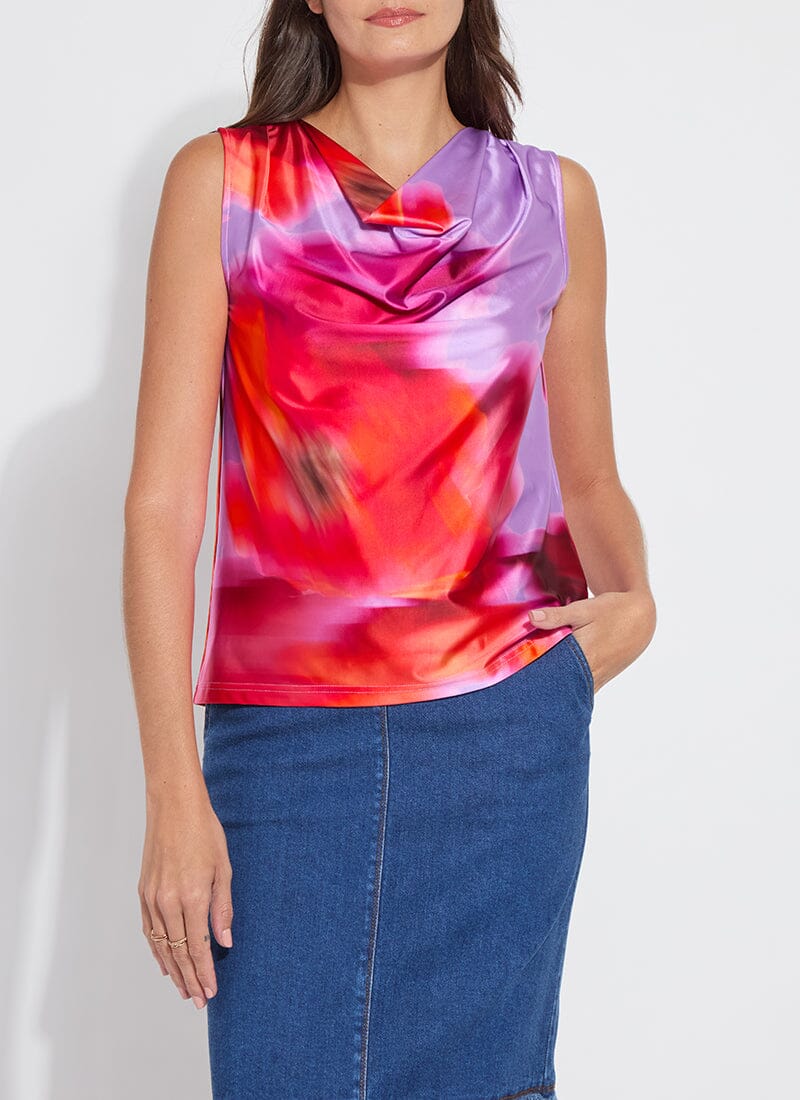 Rosario Draped Printed Top in Floating Floral- Lysse 20-3591-M3 – Aurora Lynn Boutique