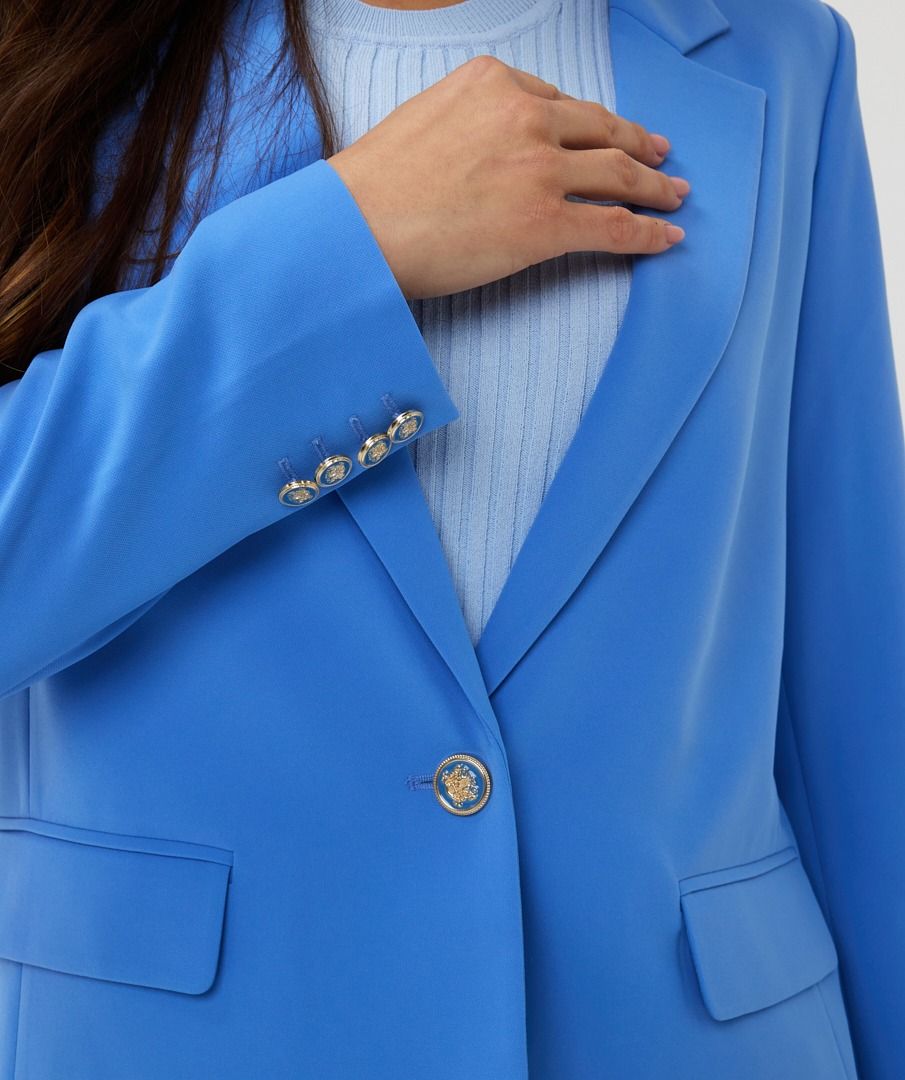 Baylea Blazer City in Blue - EsQualo SP2510000 – Aurora Lynn Boutique