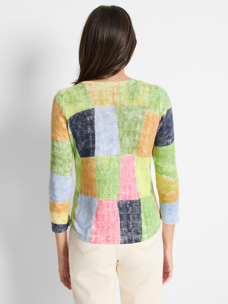 Final Sale Gail Green Multi Colorwash Sweater - Nic & Zoe W241145 ...
