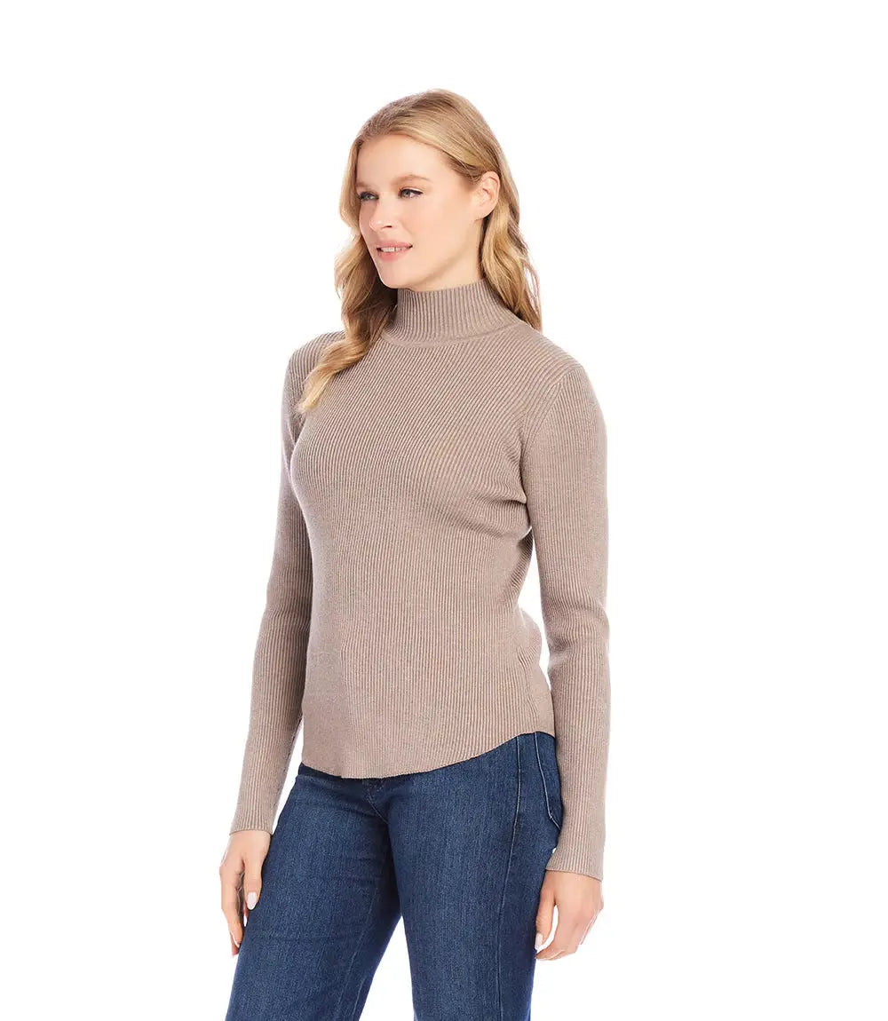 Rumer Ribbed Turtleneck in Wheat - Karen Kane L89000 – Aurora Lynn Boutique
