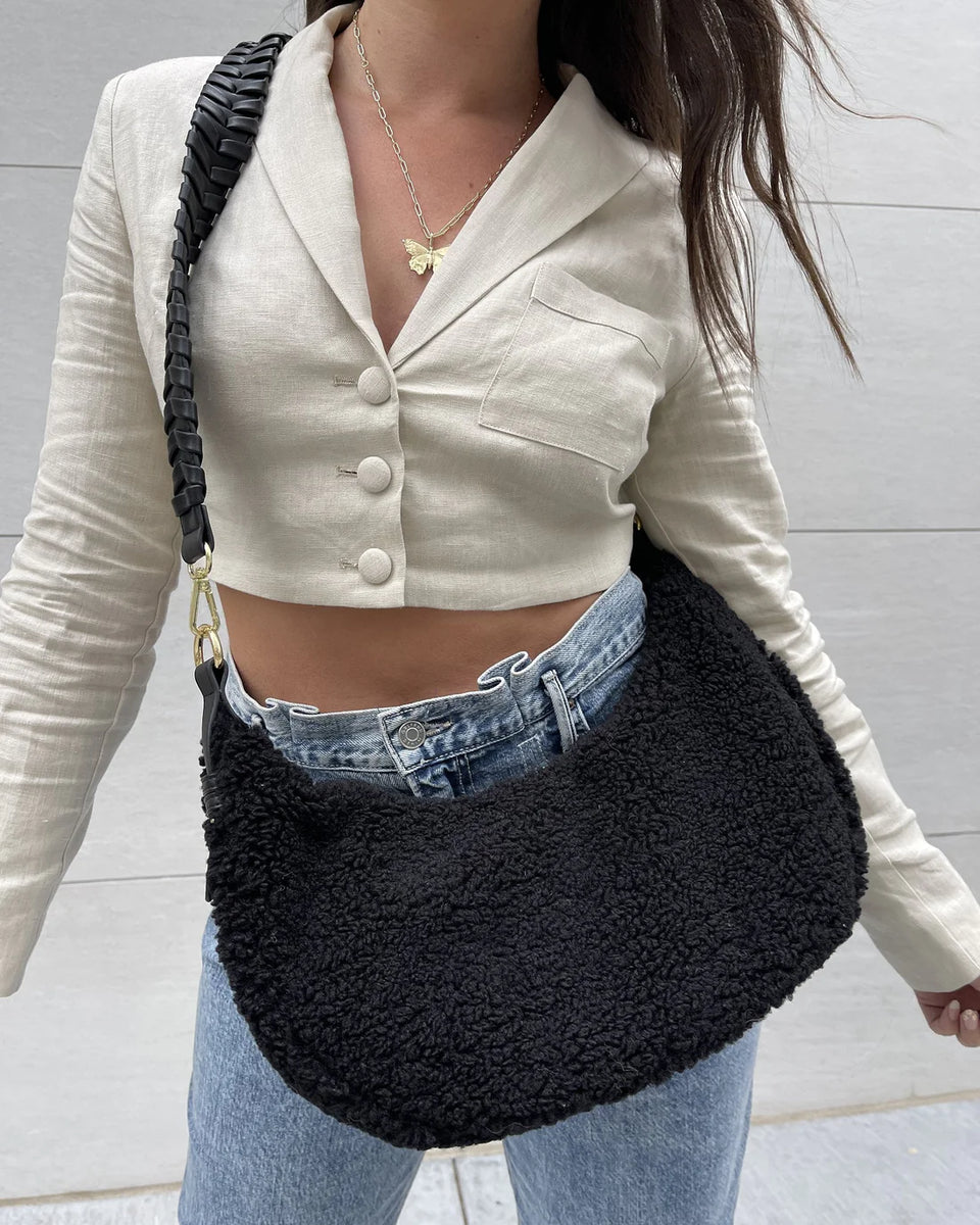 Zola Black Sherpa Shoulder and Crossbody Bag- Jules Kae – Aurora Lynn ...